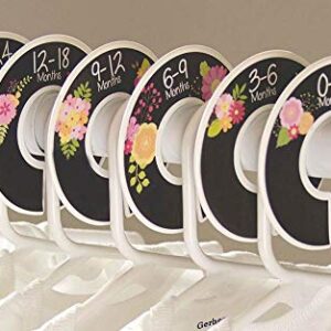 6 Baby Girl Nursery C191 Clothing Size Closet Dividers Chalkboard Flowers