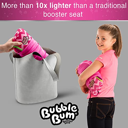 BubbleBum Inflatable Booster Seat - Travel Booster Seat - Car Booster Seat - Hybrid Booster Seat - Portable Booster Seat for Car - Foldable & Narrow Slim Design - Perfect for Kids 4-11yrs old - Pink