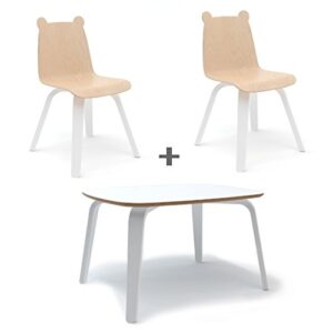 OEUF Bear Play Chairs and Table Set in Birch