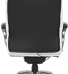 Serta Executive Office Smart Layers Technology Leather and Mesh Ergonomic Computer Chair with Contoured Lumbar and ComfortCoils, Black & White