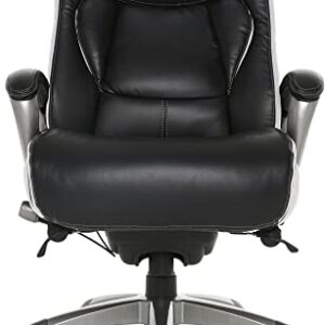 Serta Executive Office Smart Layers Technology Leather and Mesh Ergonomic Computer Chair with Contoured Lumbar and ComfortCoils, Black & White