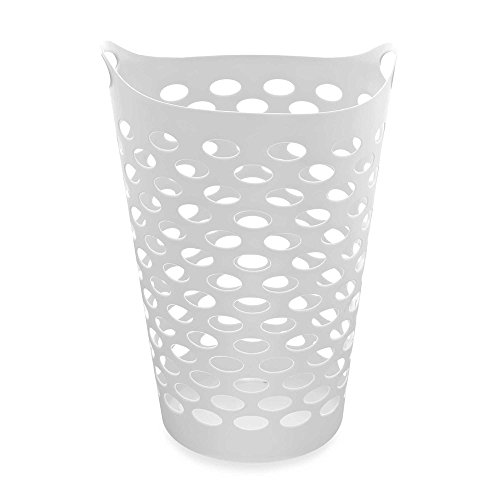 Starplast Tall Flex Laundry Basket 17.75" x 17.25" x 26", White (1, White)