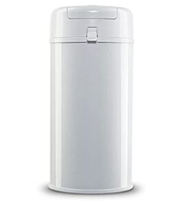 bubula premium steel diaper waste pail with air tight lid and lock, white/white