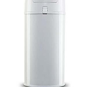 Bubula Premium Steel Diaper Waste Pail with Air Tight Lid and Lock, White/White