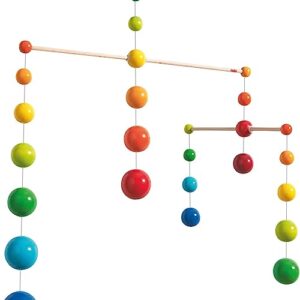 haba nursery room wooden mobile rainbow balls (made in germany)