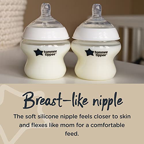 Tommee Tippee Closer to Nature Baby Bottle, Breast-Like Nipple with Anti-Colic Valve, 9oz, 1 Count