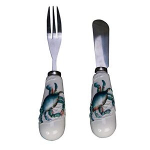 beachcombers set of 2 crab spreader/fork multi