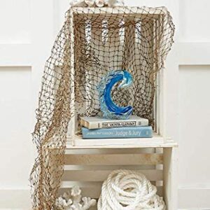 Beachcombers Rolling Ocean Coastal Table Top Nautical Decor Decoration Glass Art Blue