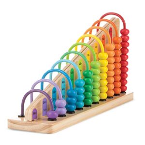 melissa & doug add & subtract abacus - educational toy with 55 colorful beads and sturdy wooden construction, 3 - 6 years