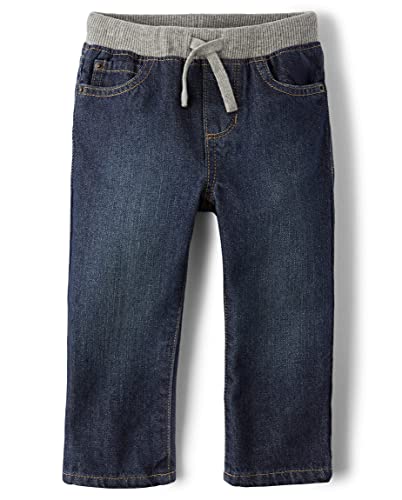 The Children's Place Baby Boys' Pull On Straight Jeans, Liberty Blue, 5T