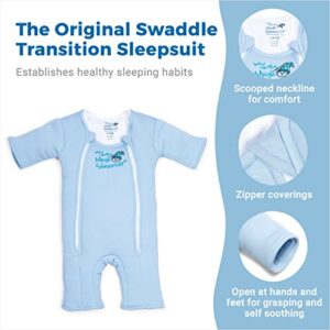 Baby Merlin's Magic Sleepsuit - 100% Cotton Baby Transition Swaddle - Baby Sleep Suit - Blue - 3-6 Months