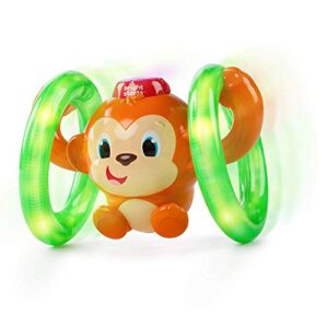 bright starts roll & glow monkey crawling baby toy with lights and sounds for 6 months and up