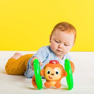 Bright Starts Roll & Glow Monkey Crawling Baby Toy with Lights and Sounds for 6 Months and up