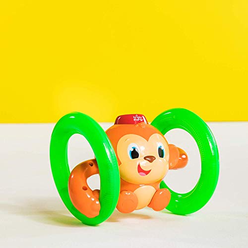 Bright Starts Roll & Glow Monkey Crawling Baby Toy with Lights and Sounds for 6 Months and up