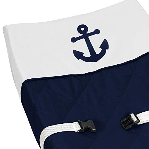 Baby Changing Pad Cover for Anchors Away Nautical Navy and White Collection