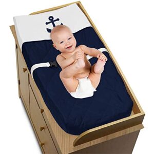 Baby Changing Pad Cover for Anchors Away Nautical Navy and White Collection