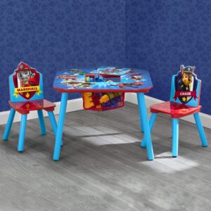 Delta Children Kids Table and Chair Set With Storage (2 Chairs Included) - Ideal for Arts & Crafts, Snack Time, Homeschooling, Homework & More, Nick Jr. PAW Patrol