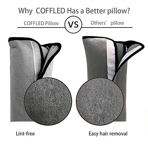 COFFLED Gray Seat Belt Pillow for Kids 2PC, Seatbelt Pillow for Child Travel, Seat Belt Pillow for Toddler Head Protector, Shoulder Pad for Car Safety Seatbelt, Car Sleeping Seat Belt Pillow Support