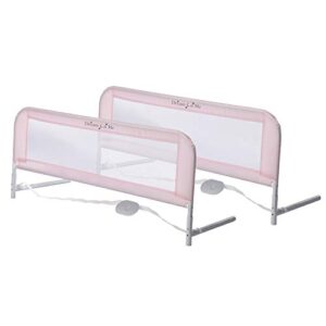 dream on me adjustable mesh bed rail in pink, two height levels, breathable and durable fabric, lightweight and portable bed rail for toddlers, double pack