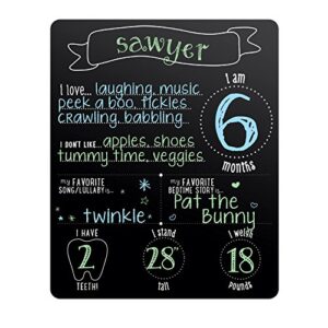 pearhead baby milestone chalkboard, monthly milestone baby photo prop board, gender-neutral