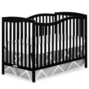 dream on me chelsea 5-in-1 convertible crib in black, jpma certified