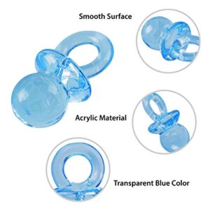 Mini Acrylic Baby Pacifiers for Baby Shower Decorations, Table Scatter, Party Favors, Games & Activities - 144 Pieces by Super Z Outlet (Blue)