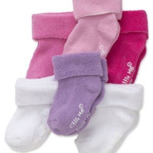 Little Me Baby Girl Socks, 6 Pack, 0-6 Months, Purple/Pink/White