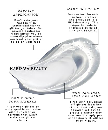 Cosmetic Glitter Glue // The Original Peel Off Formula ✮ KARIZMA Beauty ✮ Face Chunky Glitter Glue Adhesive Body Cosmetic Makeup Glitter Primer