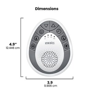 Homedics White Noise Sound Machine, Small Travel Sound Machine with 4 Relaxing Nature Sounds, Portable Sound Therapy for Home, Office, Nursery, Auto-Off Timer, By Homedics