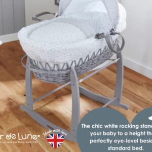 Clair de Lune Deluxe Grey Moses Basket Rocking Stand