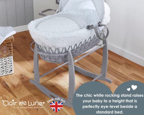 Clair de Lune Deluxe Grey Moses Basket Rocking Stand