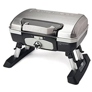 cuisinart cgg-180ts petit gourmet portable tabletop gas grill, stainless steel