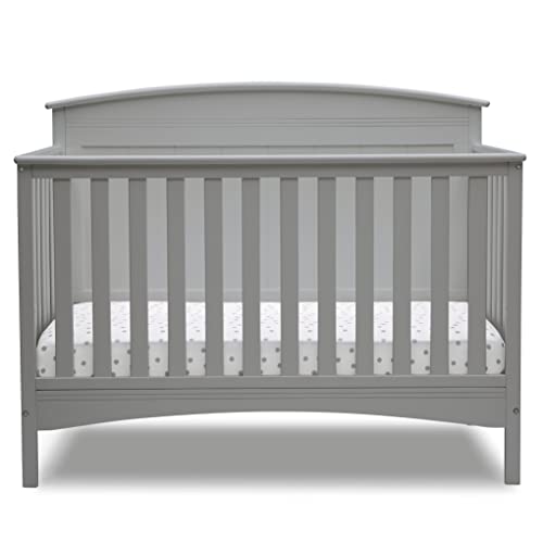 Delta Children Archer Solid Panel 4-in-1 Convertible Baby Crib - Greenguard Gold Certified, Grey