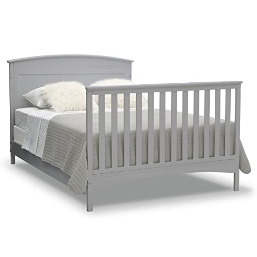 Delta Children Archer Solid Panel 4-in-1 Convertible Baby Crib - Greenguard Gold Certified, Grey