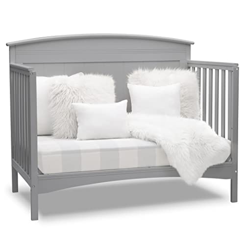 Delta Children Archer Solid Panel 4-in-1 Convertible Baby Crib - Greenguard Gold Certified, Grey