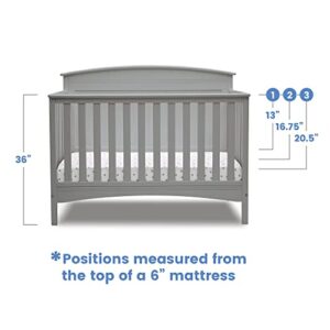 Delta Children Archer Solid Panel 4-in-1 Convertible Baby Crib - Greenguard Gold Certified, Grey