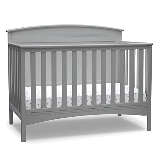 Delta Children Archer Solid Panel 4-in-1 Convertible Baby Crib - Greenguard Gold Certified, Grey