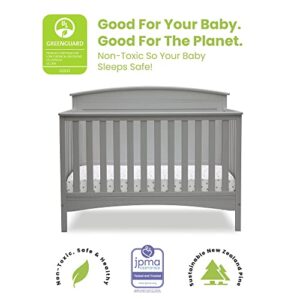 Delta Children Archer Solid Panel 4-in-1 Convertible Baby Crib - Greenguard Gold Certified, Grey