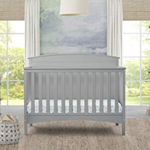 Delta Children Archer Solid Panel 4-in-1 Convertible Baby Crib - Greenguard Gold Certified, Grey