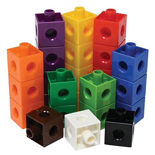 edxeducation Linking Cubes - Set of 100 - Connecting and Counting Snap Blocks for Construction and Early Math - For Preschool and Elementary Aged Kids