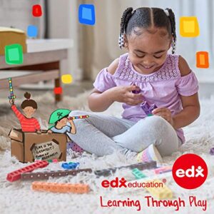 edxeducation Linking Cubes - Set of 100 - Connecting and Counting Snap Blocks for Construction and Early Math - For Preschool and Elementary Aged Kids