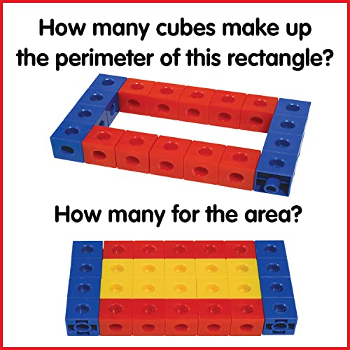 edxeducation Linking Cubes - Set of 100 - Connecting and Counting Snap Blocks for Construction and Early Math - For Preschool and Elementary Aged Kids