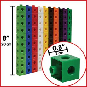 edxeducation Linking Cubes - Set of 100 - Connecting and Counting Snap Blocks for Construction and Early Math - For Preschool and Elementary Aged Kids