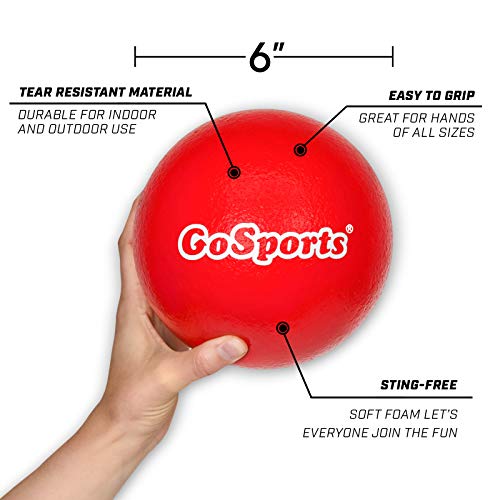 GoSports Soft Skin Foam Playground Dodgeballs - 6 Pack for Kids (6 Inch) - w/ Mesh Carry Bag