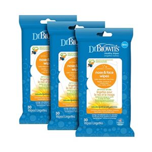 dr. brown's nose and face wipes for babies and toddlers, 30 count, 3 pack