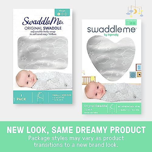 SwaddleMe by Ingenuity Original Swaddle, Size Large, For Ages 3-6 Months, 14-18 Pounds, Up to 30 Inches Long, 3-Pack Baby Swaddle Blanket Wrap