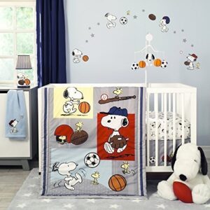 bedtime originals 3 piece snoopy sports bedding set blue