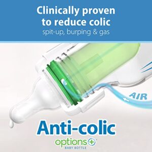 Dr. Brown’s Anti-Colic Options+ Narrow Baby Bottle, 0m+ Level 1 Nipple - Baby Bottle to Reduce Colic (1 Pack), 4 oz