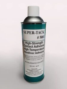 upholstery high temperature/strength web spray glue contact adhesive 15oz. for fabric, foam, acoustic panels, crafting & automotive headliner. fabric, foam, or vinyl to fabric, foam, vinyl, or wall.