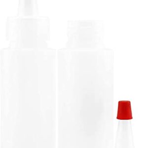 Cornucopia 2oz HDPE Plastic Squeeze Bottles w/Yorker Tips (6-Pack), Empty Refillable Bottles for Arts, Crafts & Kitchen